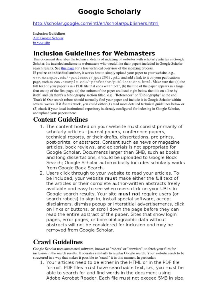 Google Scholarly | Web Search Engine | Search Engine Indexing