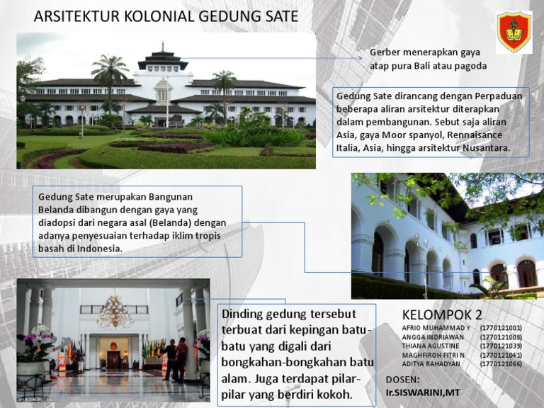 Poster Arsitektur Kolonial Gedung Sate | PDF