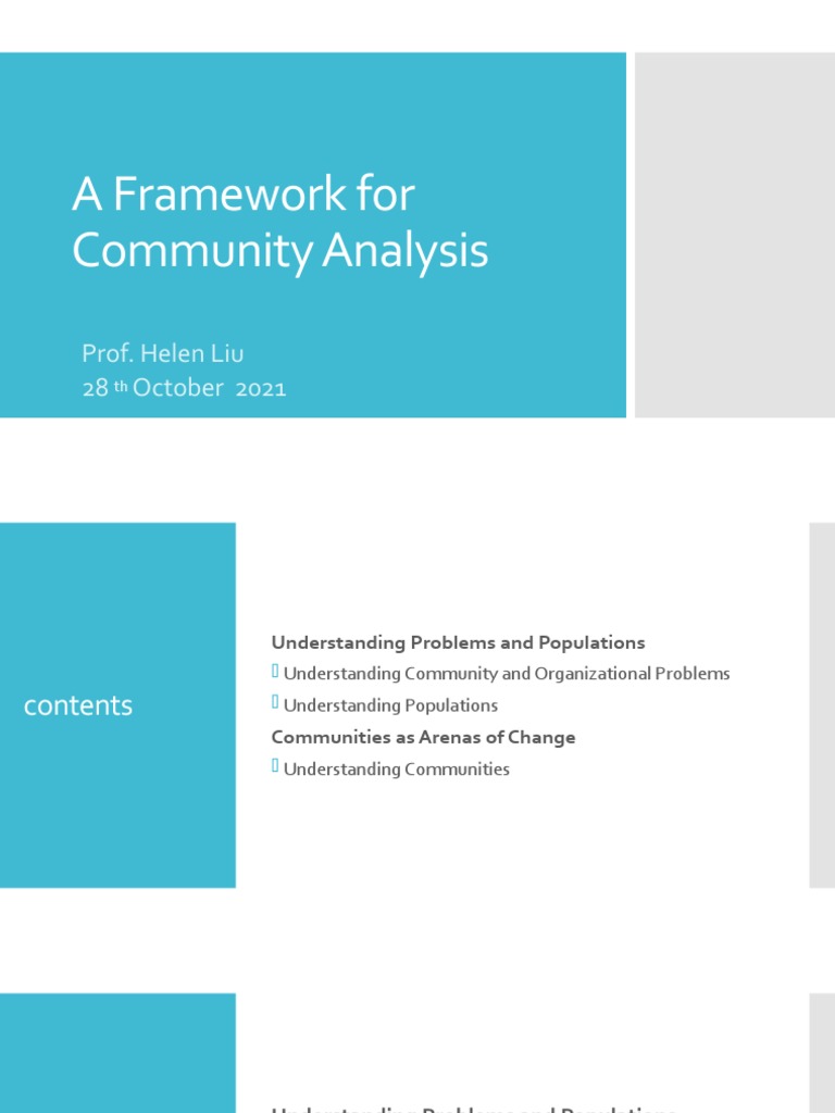 Session 7 - A Framework For Community Analysis | PDF | Community ...