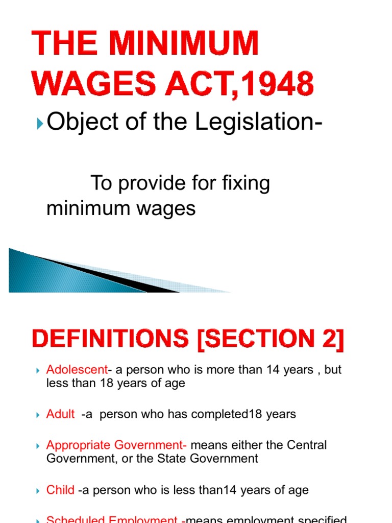 Minimum Wages Act, 1948 | PDF | Wage | Piece Work