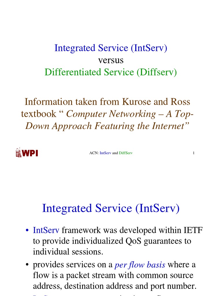 Intserv Diffserv Pdf Quality Of Service Router Computing