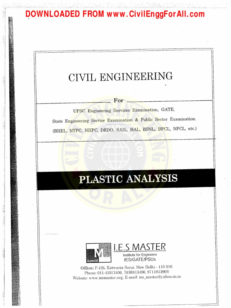 (GATE IES PSU) IES MASTER Plastic Analysisc - Steel Structures ...