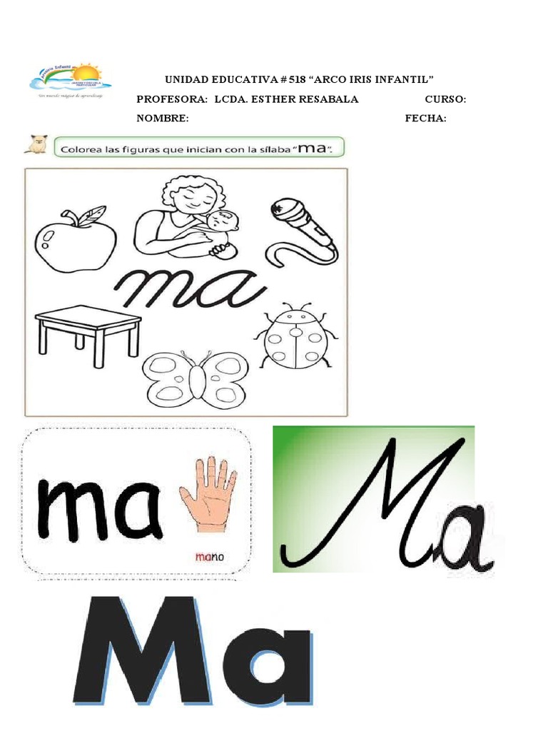 Tarea Clases Silaba Ma | PDF
