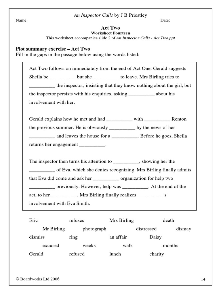 An Inspector Calls Act2 | PDF