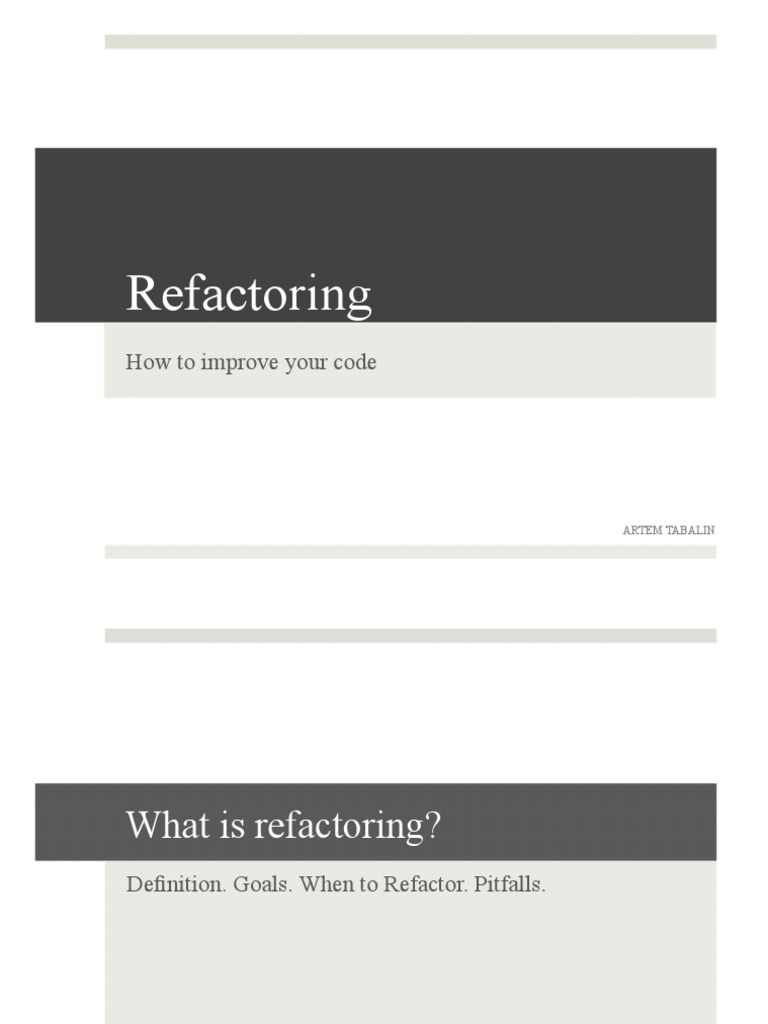Refactoring: How To Improve Your Code | PDF | Inheritance (Object Oriented Programming) | Method ...