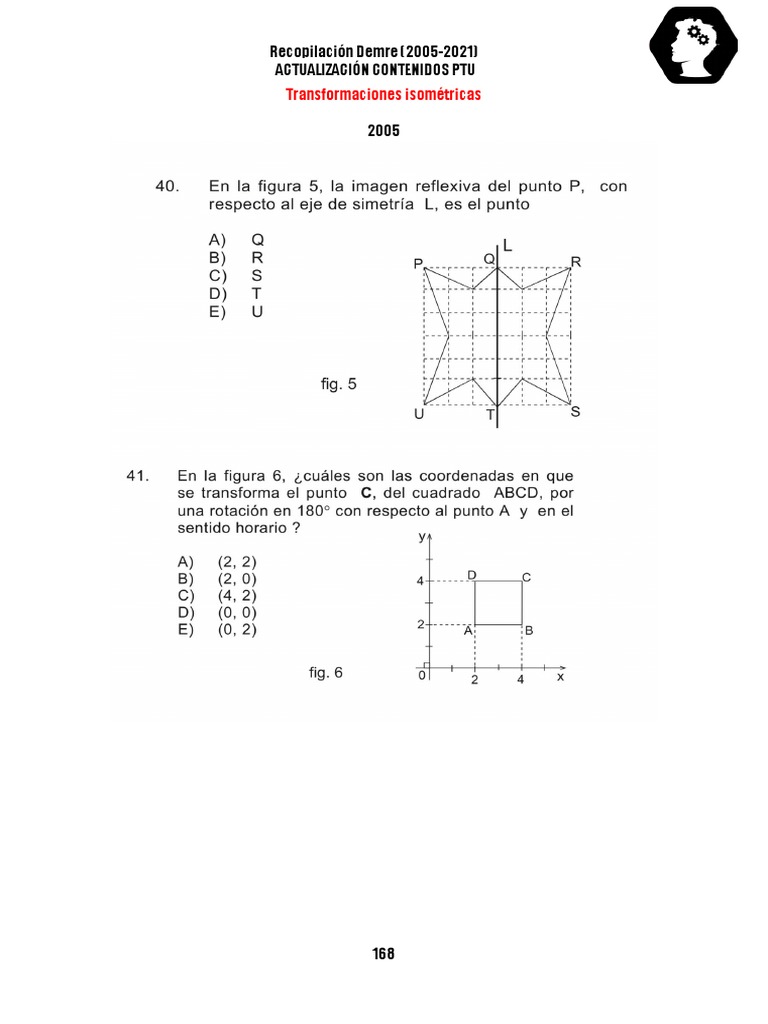 Guía Demre Transformaciones Isométricas | PDF