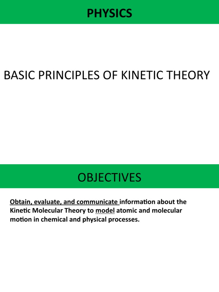 Physics Kinetic Theory Lesson | PDF | Gases | Temperature