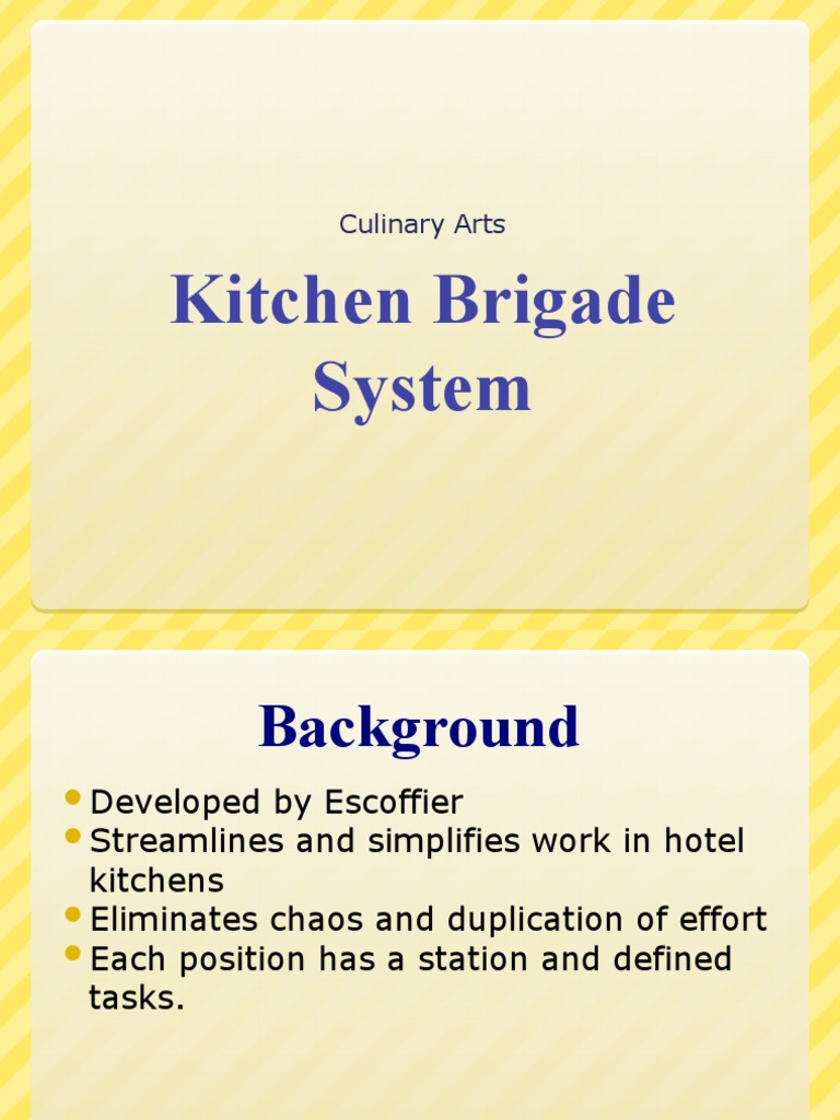 Kitchen Brigade System: Culinary Arts | PDF | Chef | Waiting Staff