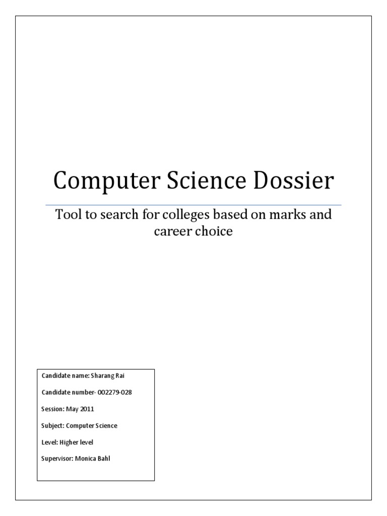 Cs Dossier Final Thingie by Sharang | PDF | Databases | Screenshot