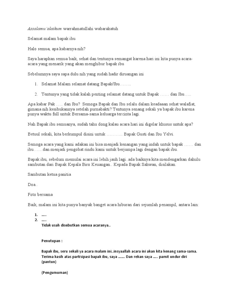 Teks MC Farewell | PDF