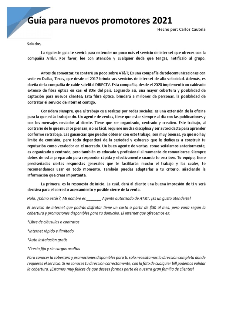 Guía de Ventas para Promotores de Ventas-2021 | PDF | Internet ...