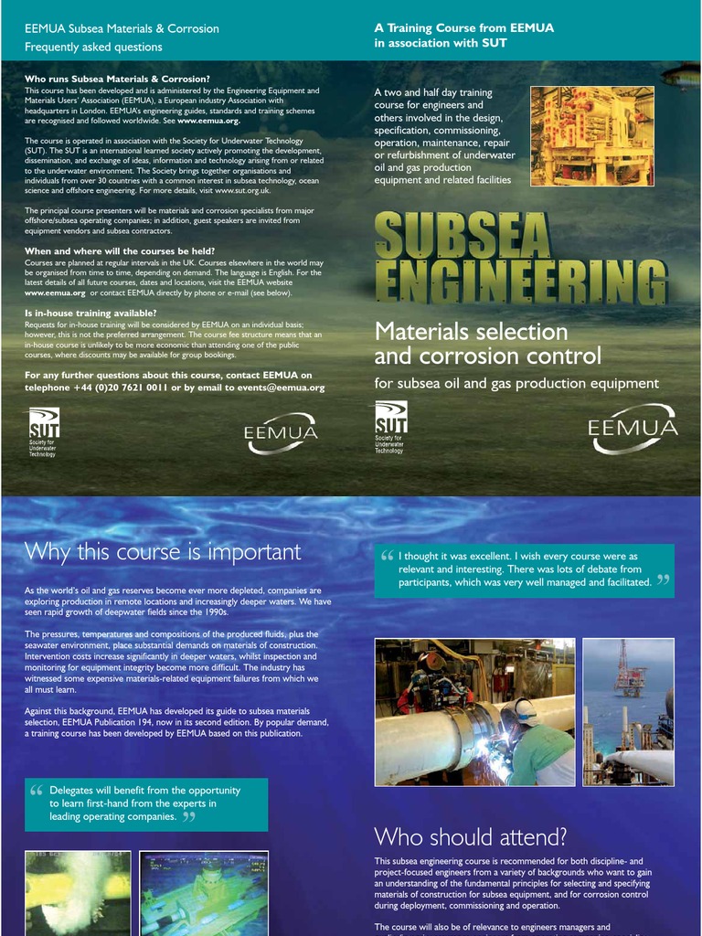 Subsea Materials & Corrosion Course | PDF | Subsea (Technology ...