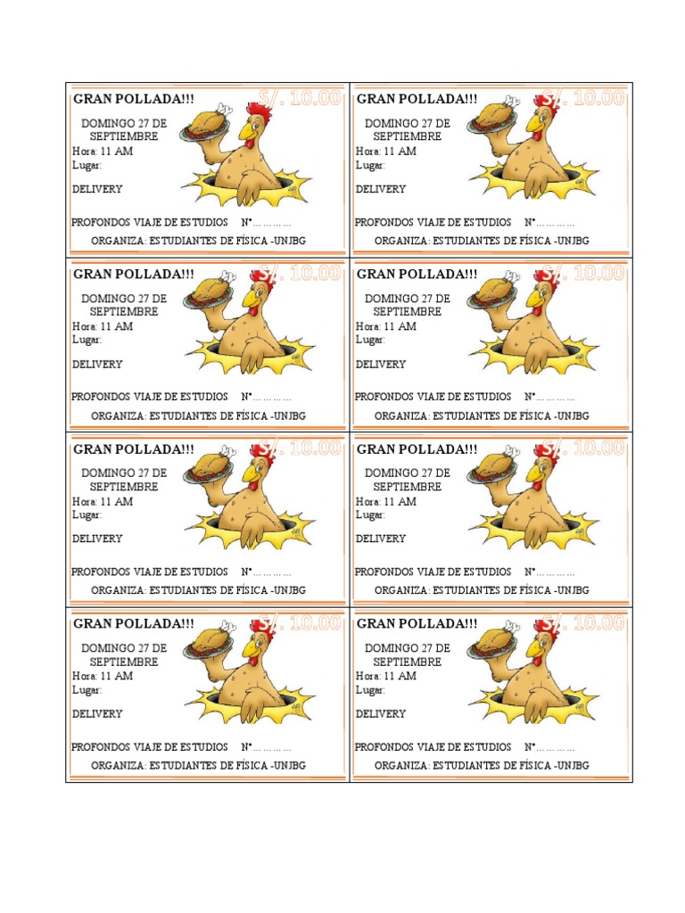 Tickets de Pollada | PDF