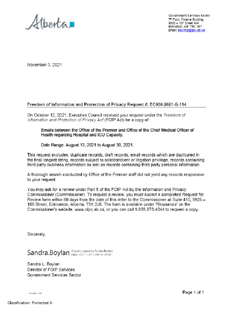 FOIP Request Nov. 3 | PDF
