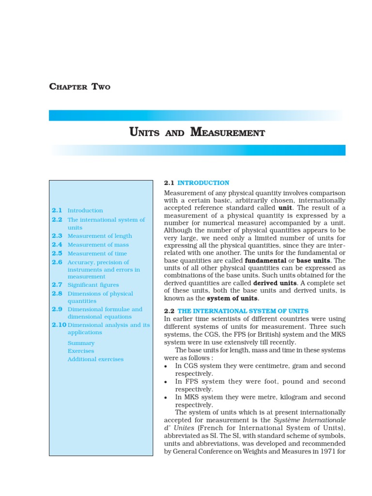 Ncert ch2 Physics Class 11 | PDF | Observational Error | Kilogram