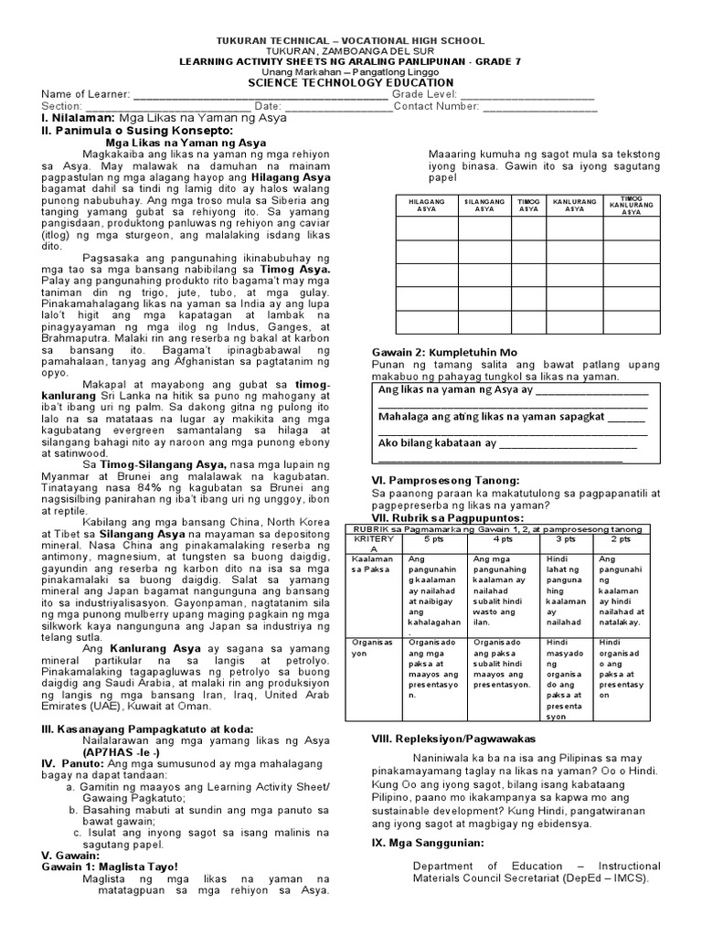 Ap7 Las Q1 W3-2021-Ste | PDF