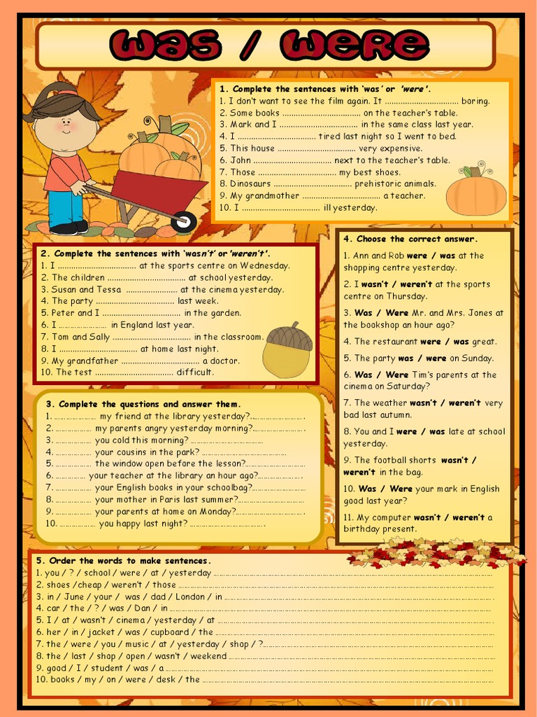 Complete The Sentences With Was ' or 'Were' | PDF