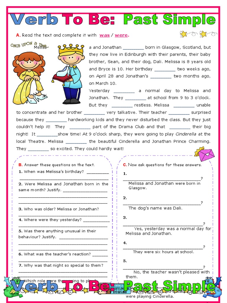 Verb To Be Past Simple | PDF