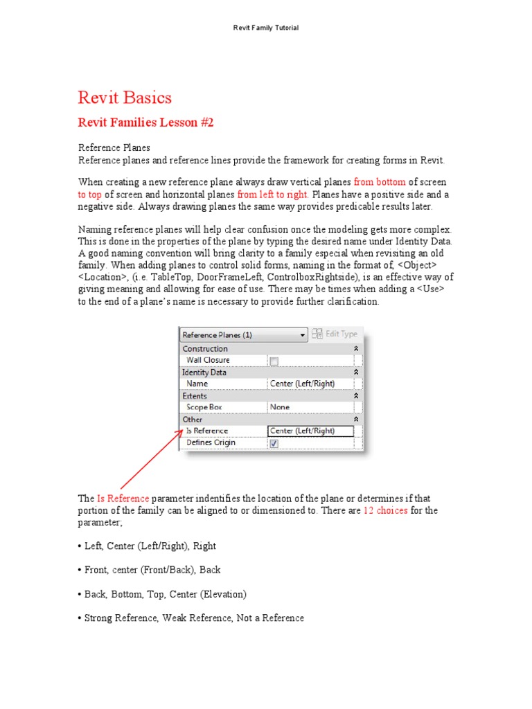 Revit Reference Planes Guide | PDF | Autodesk Revit | Bookcase