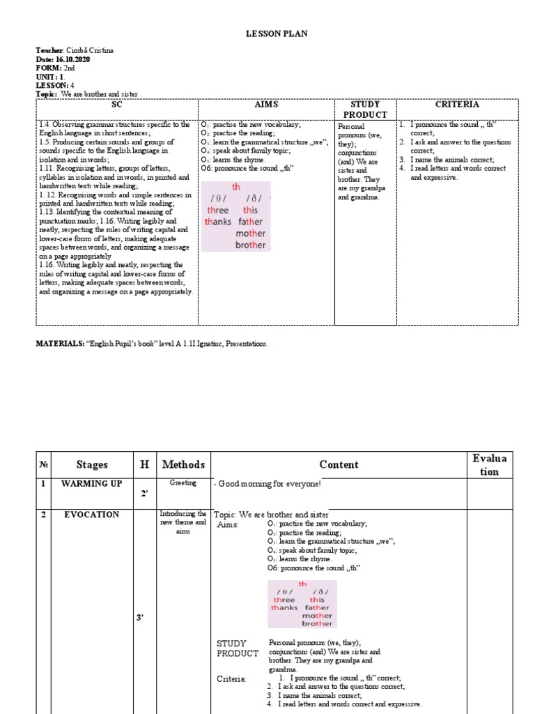 Lesson 4 Unit 1 | PDF | English Language | Word