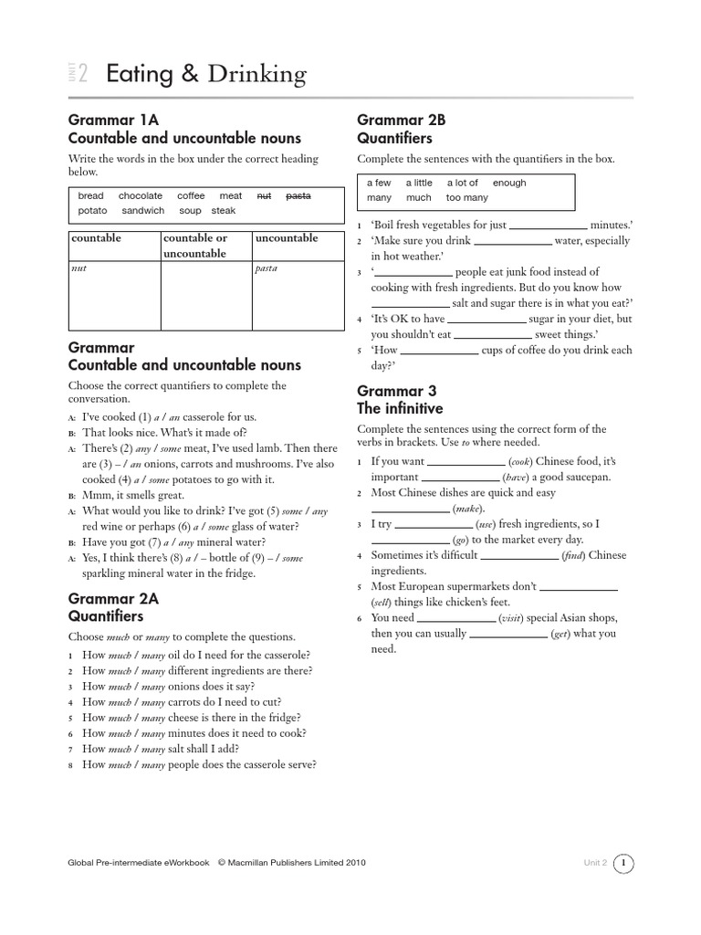 Unit 2 Revision 2 | PDF | Foods | Healthy Diet