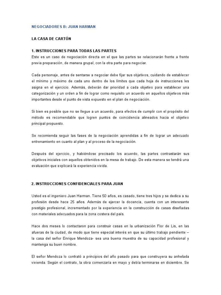 Caso La Casa de Cartón - Constructor | PDF