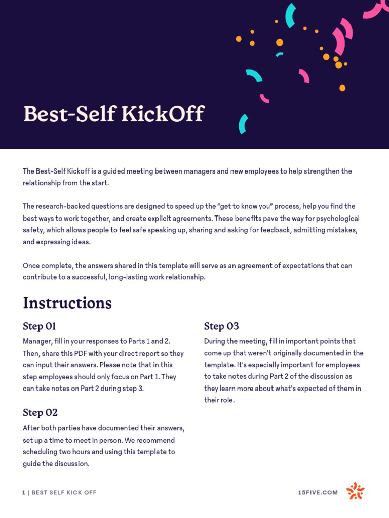 Best-Self Kickoff: Instructions | PDF | Behavioural Sciences ...