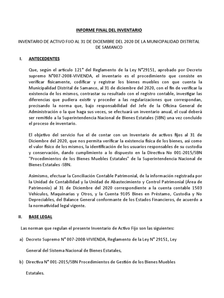 Informe Inventario | PDF | Contabilidad