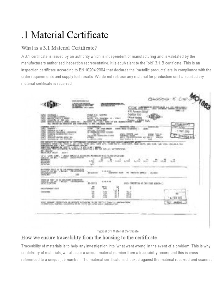 1 Material Certificate STAS 10204 | PDF | Business Process | Systems ...
