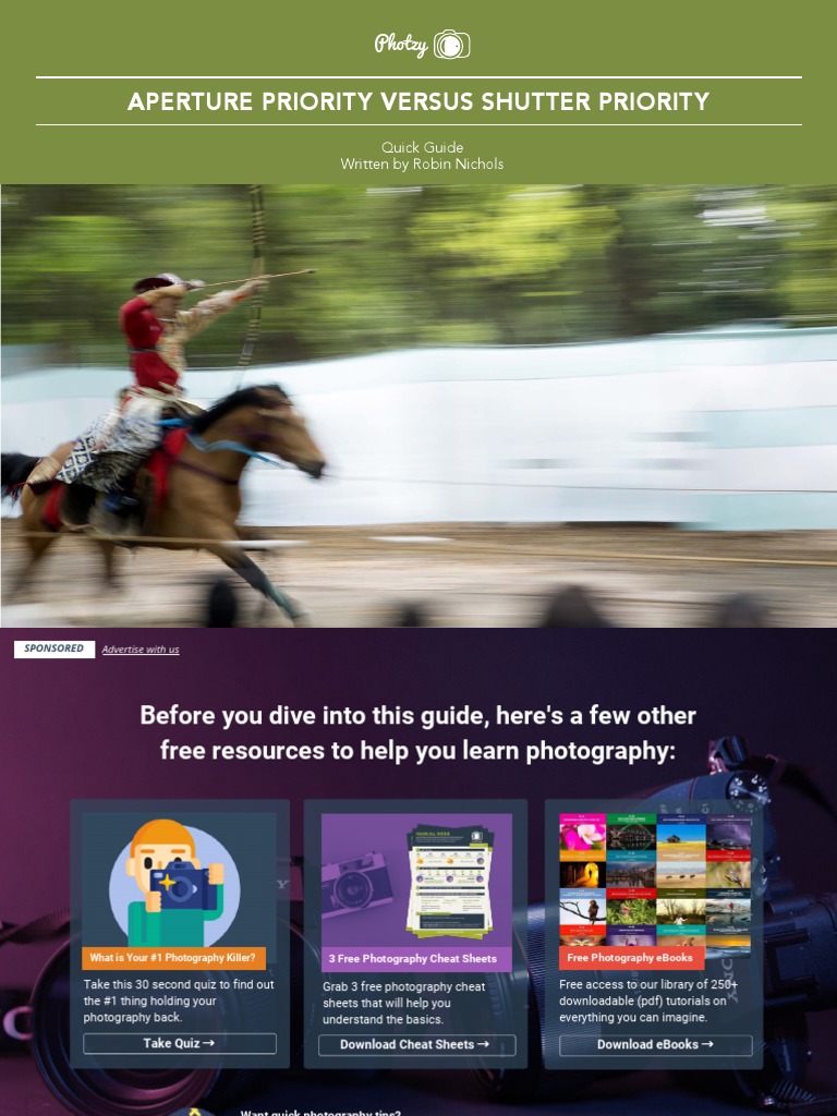 Aperture Priority Versus Shutter Priority: Photzy | PDF | Shutter Speed ...