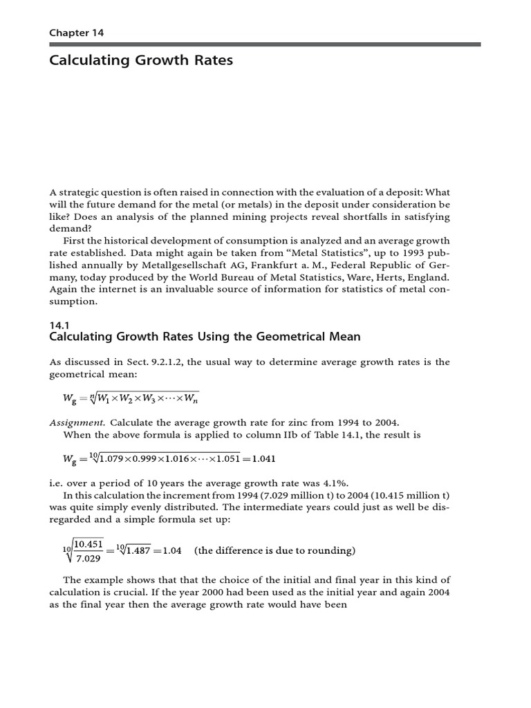 Calculating Growth Rates Using The Geometrical Mean | PDF | Logarithm ...