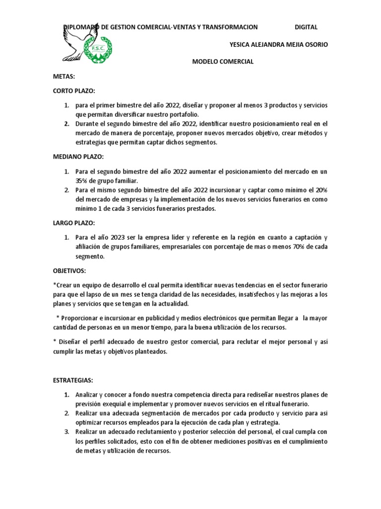 Modelo Comercial | Descargar gratis PDF | Mercado (economía) | Procesos ...