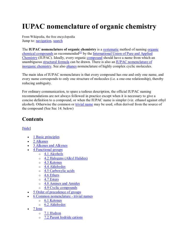 IUPAC Nomenclature Guide | PDF | Functional Group | Alkane