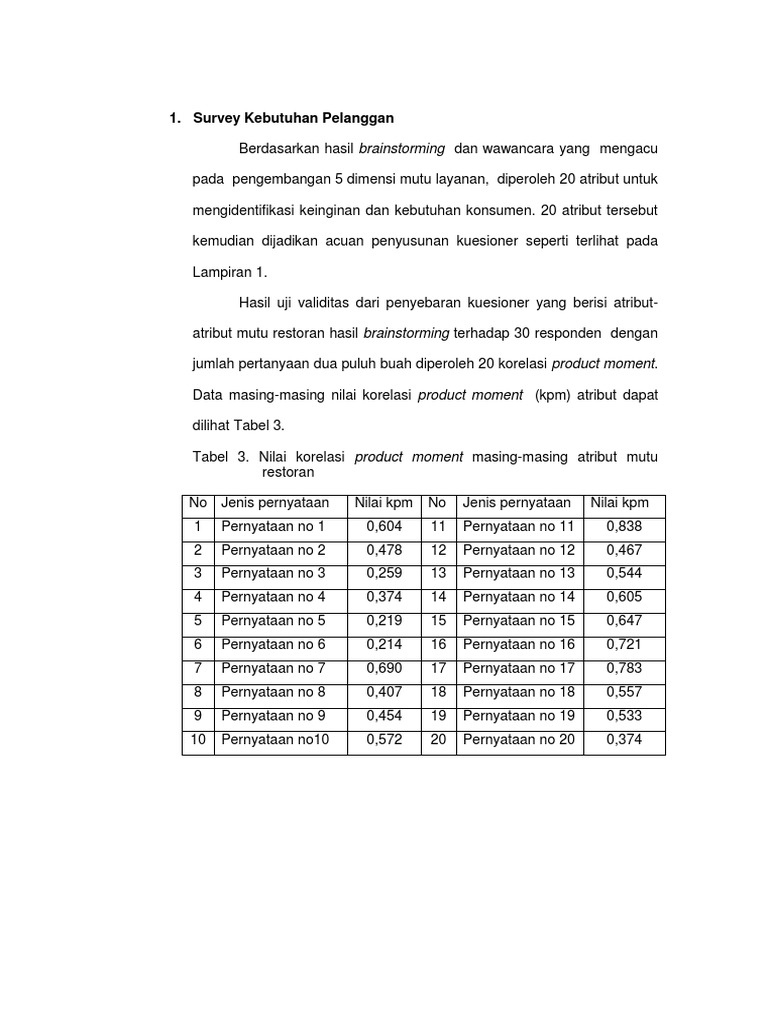 Contoh Penerapan QFD | PDF