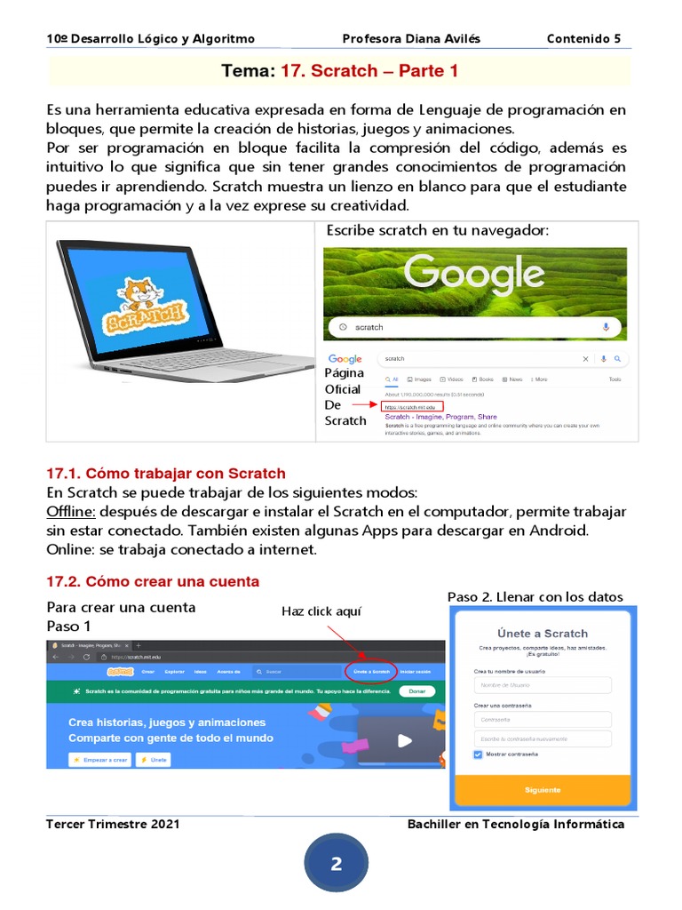 3T Desarrollo Lógico y Algoritmo Contenido 5 | PDF | Scratch (lenguaje de programación ...