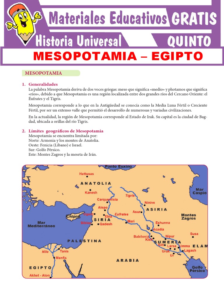 Mesopotamia y Egipto para Quinto Grado de Secundaria | PDF | Babilonia ...