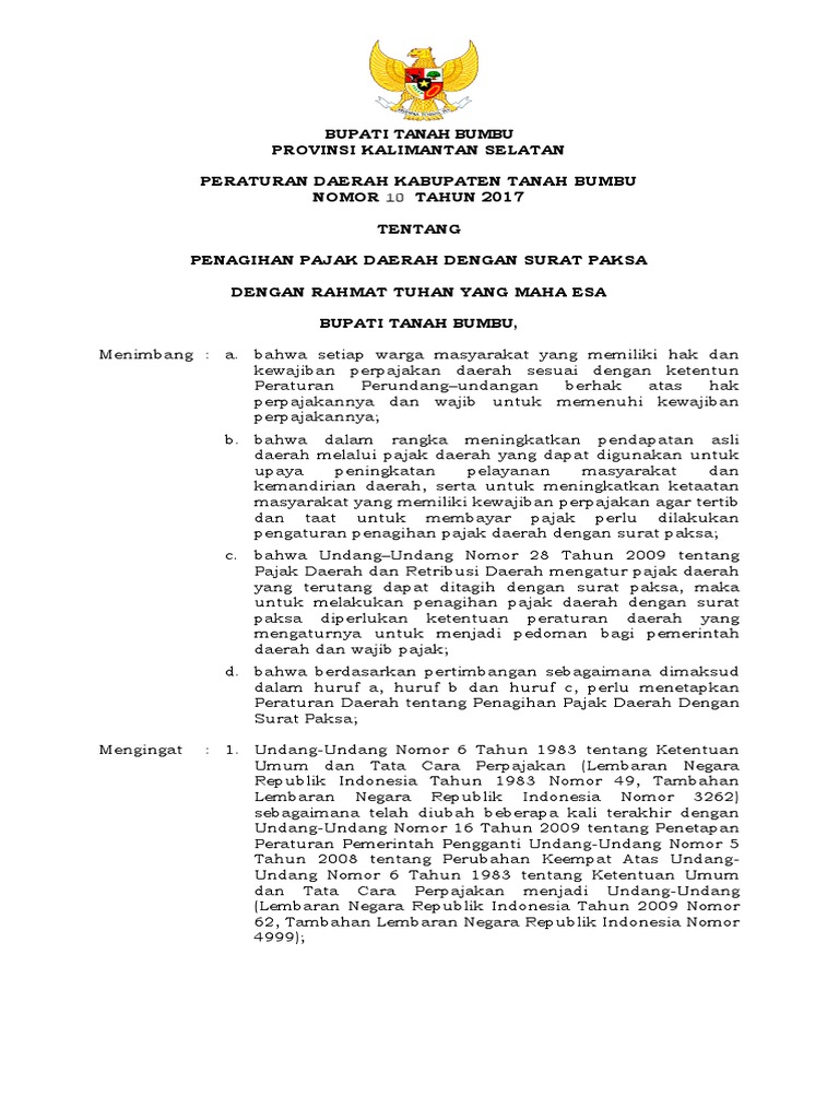 Penagihan Pajak Dengan Surat Paksa | PDF