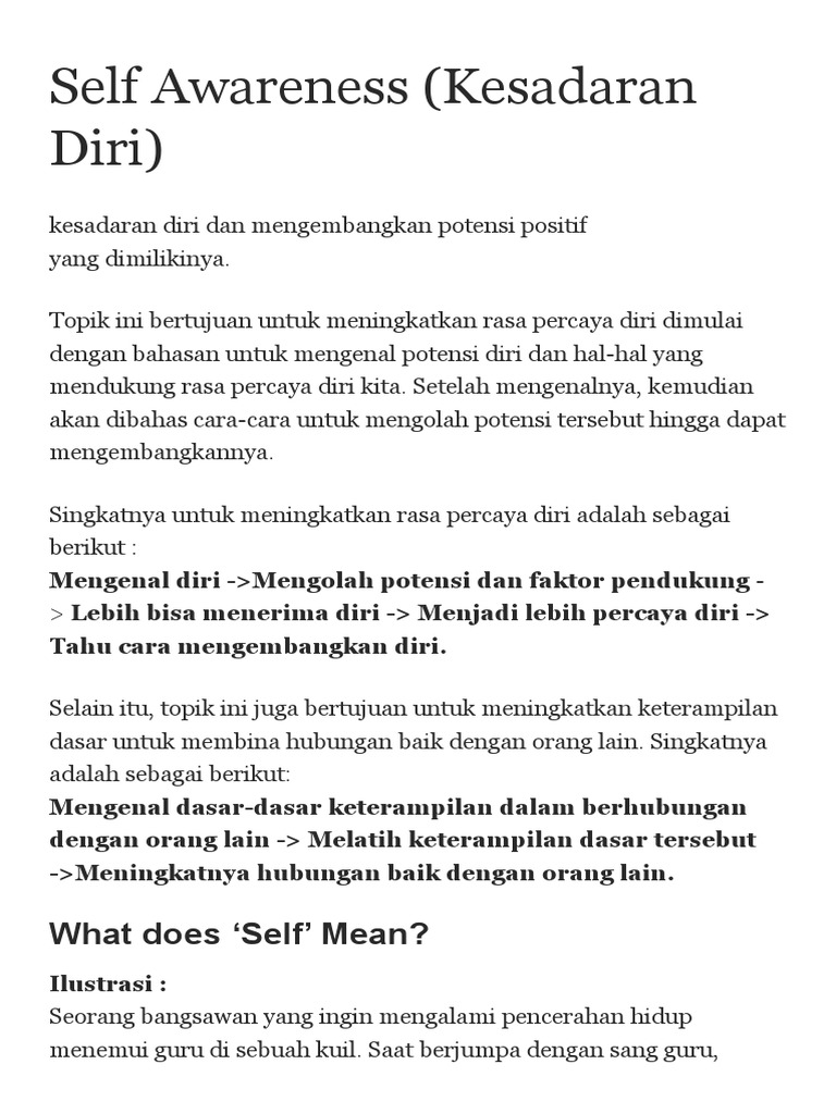 Self Awareness | PDF