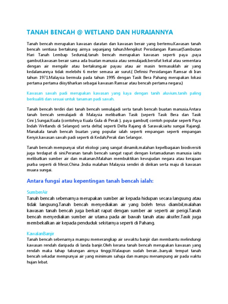 Tanah Bencah | PDF