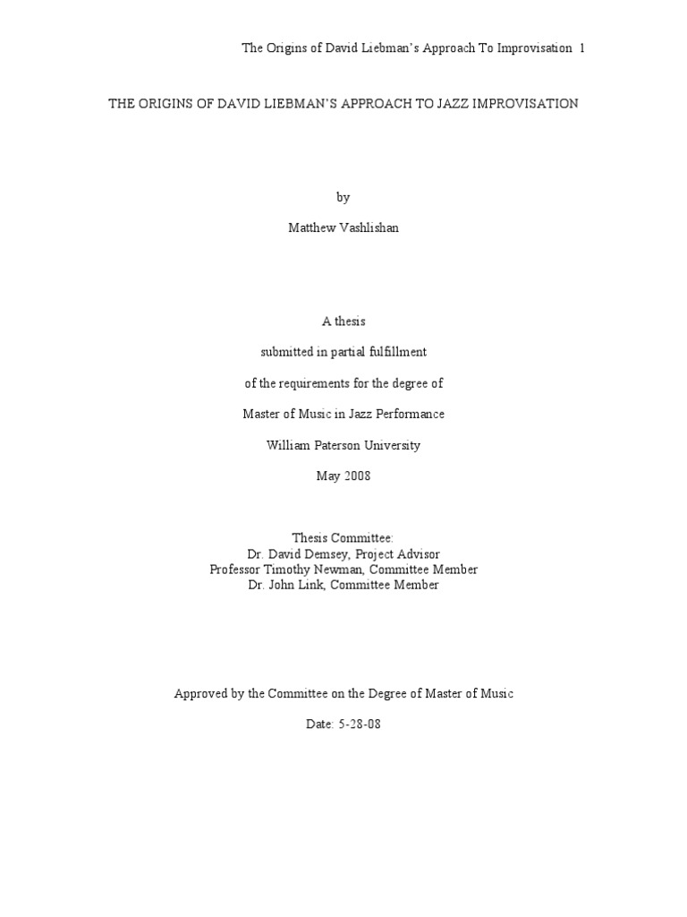 Tese Jazz Dave Liebman Chris Potter | PDF | Harmony | Jazz