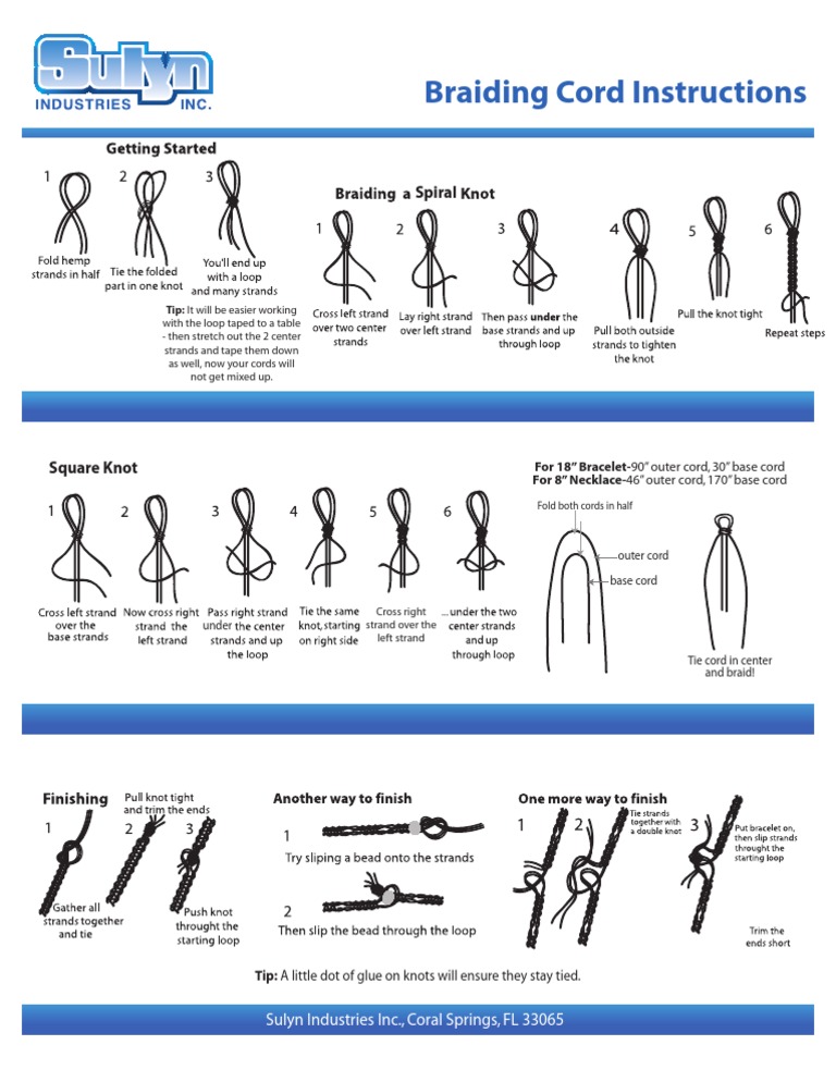 Spiral Square Knot Braiding Guide | PDF