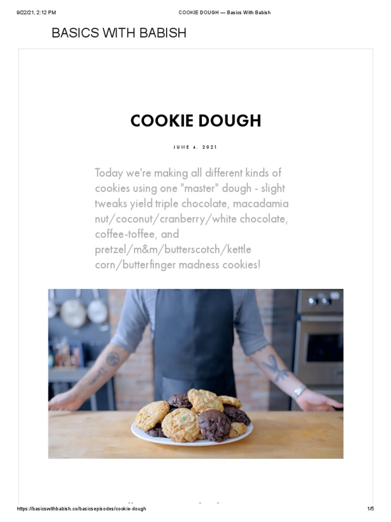 Cookie Dough - Basics With Babish | PDF | Foods | Food Ingredients