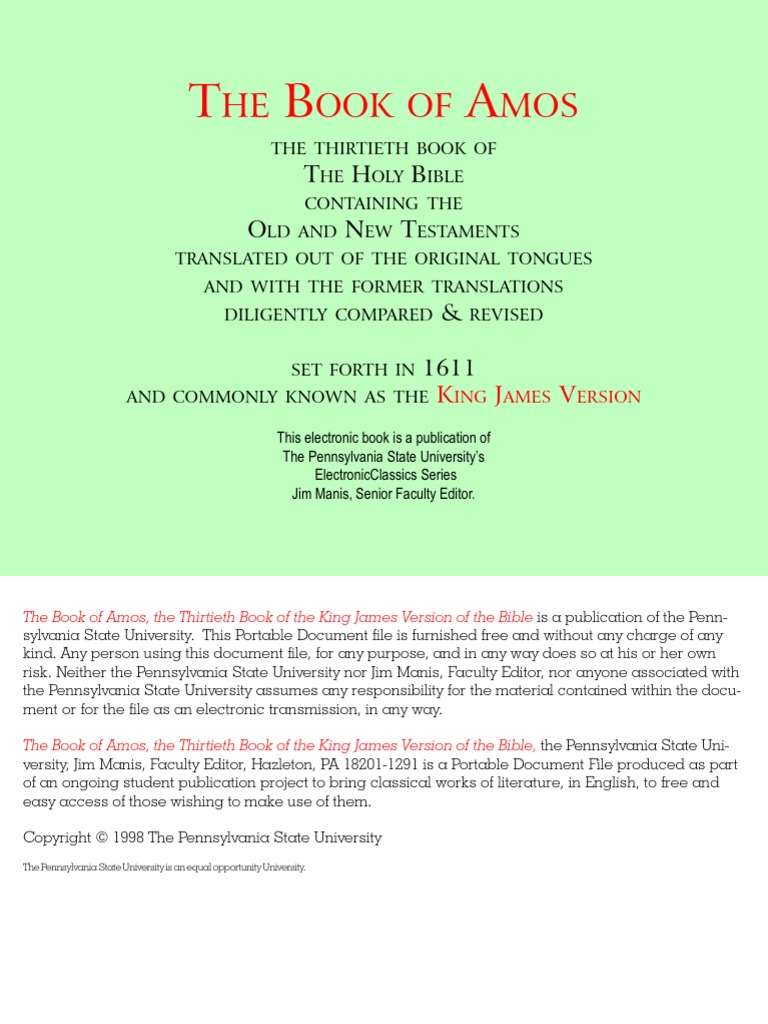 Book of Amos | PDF | Last Judgment | Jacob