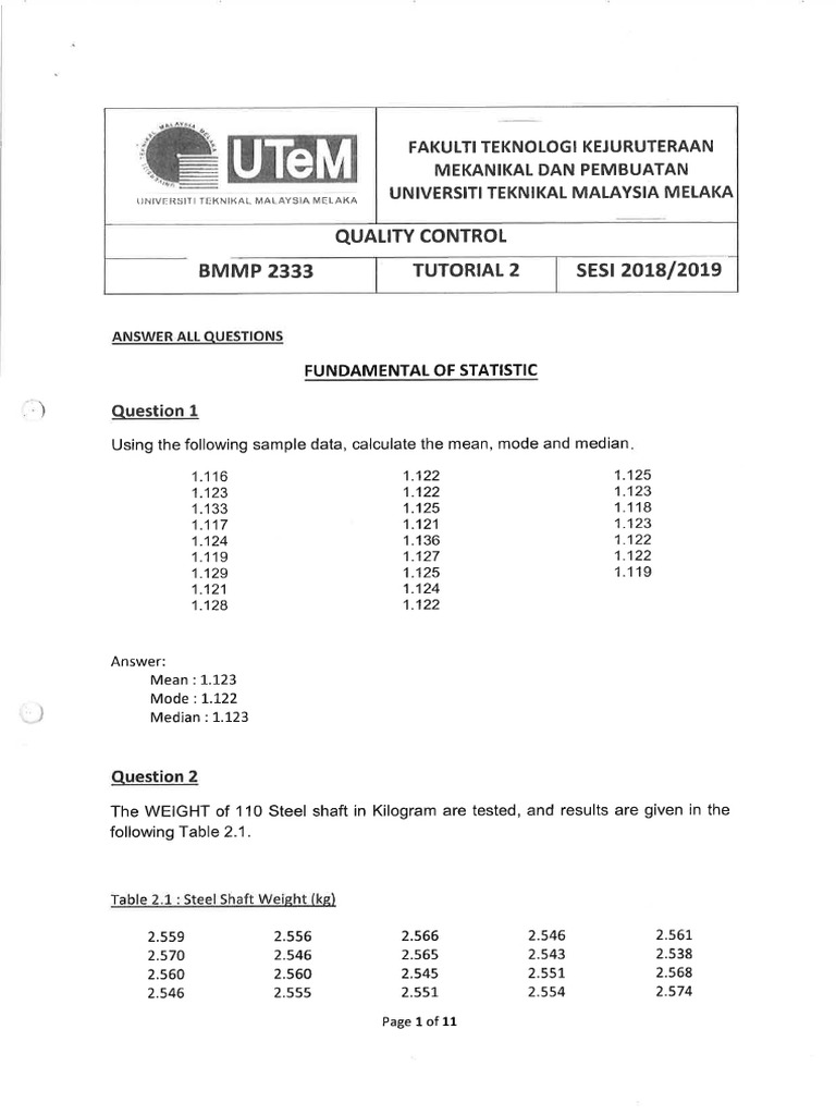 Tutorial 2 - Answer PDF | PDF