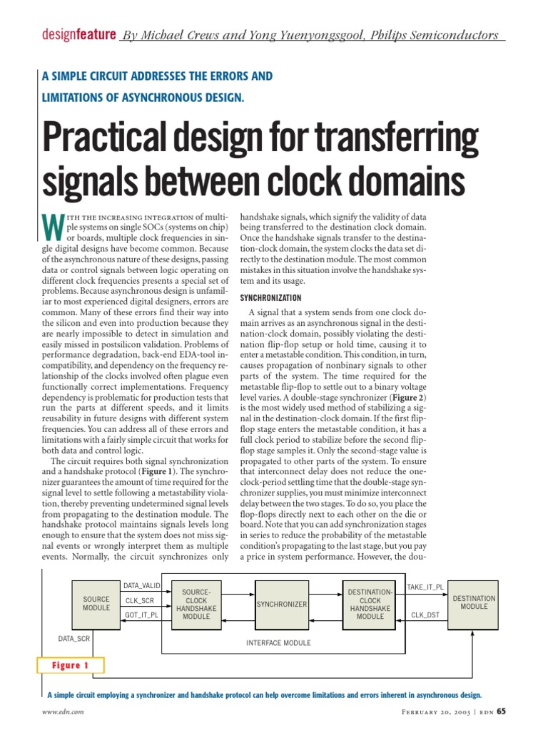 Practical Design For Transferring Signals Between Clock Domains | PDF ...