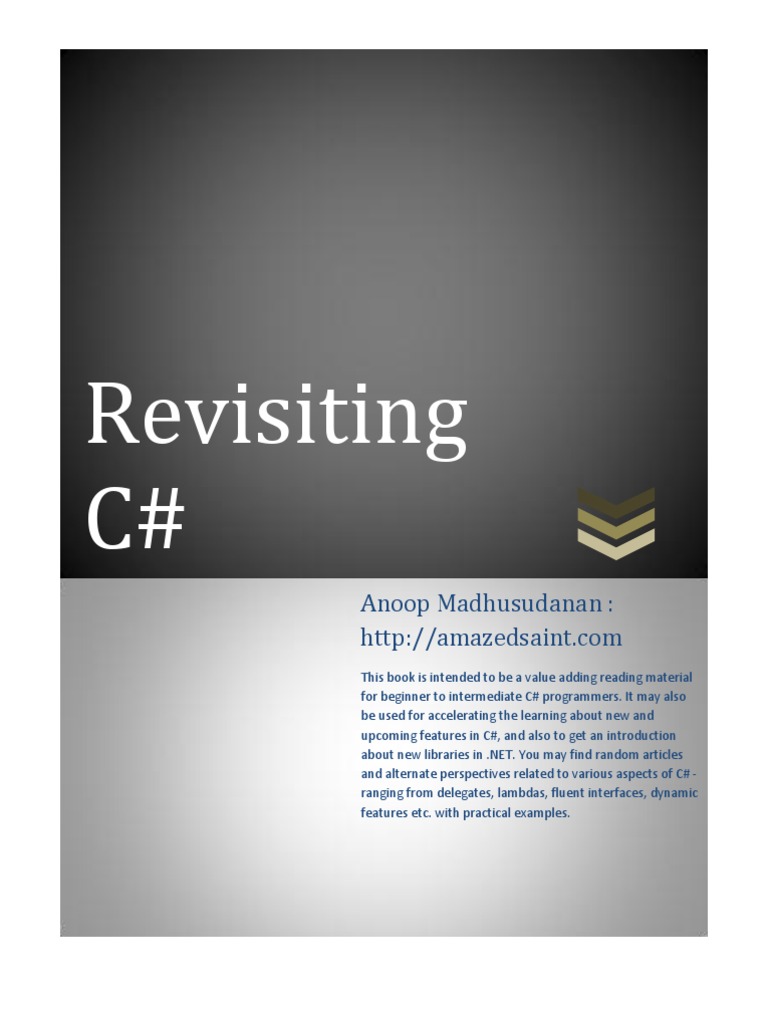 Revisting C# V1.0 | PDF | Anonymous Function | C Sharp (Programming Language)