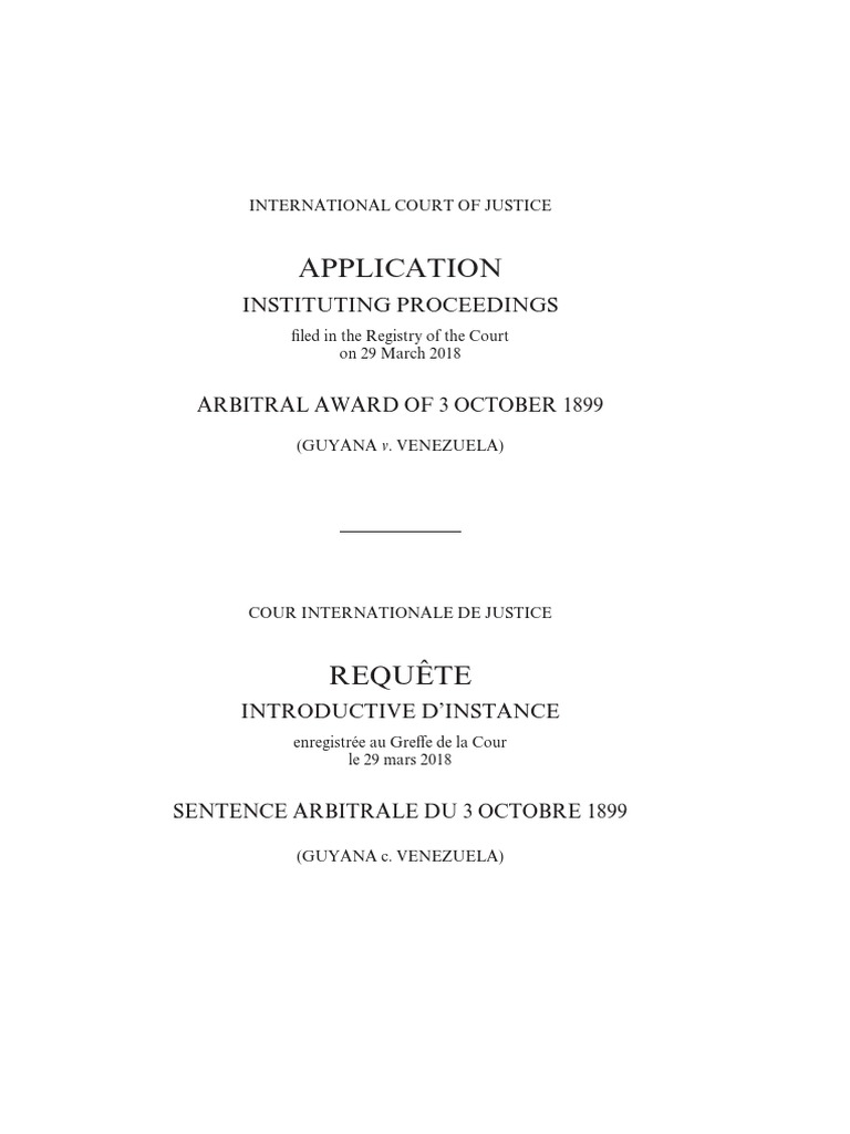 Application: Instituting Proceedings | PDF | Guyana | Government