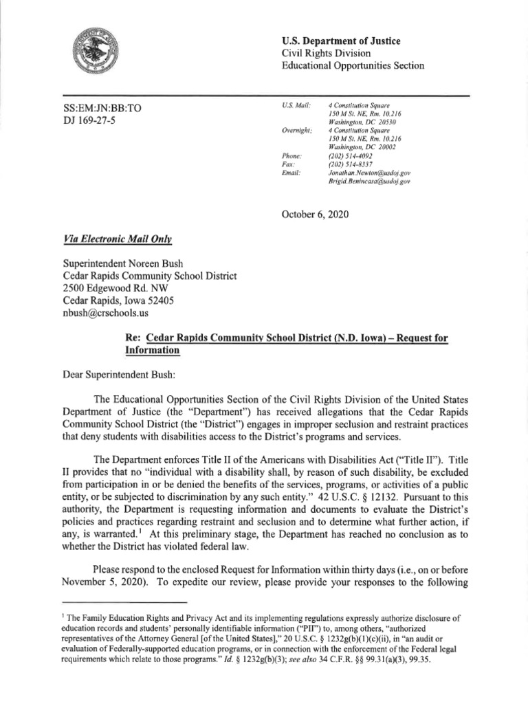 Department of Justice Investigation | PDF