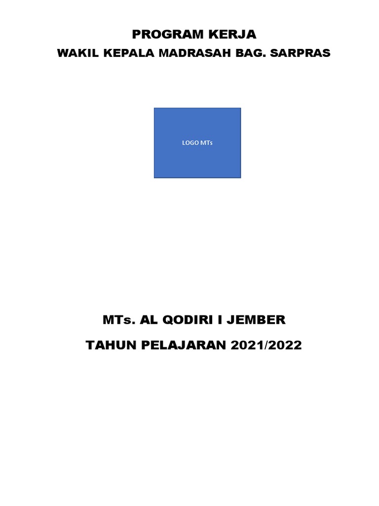 Program Sarpras MTs Al Qodiri 2021/22 | PDF | Karier & Perkembangan