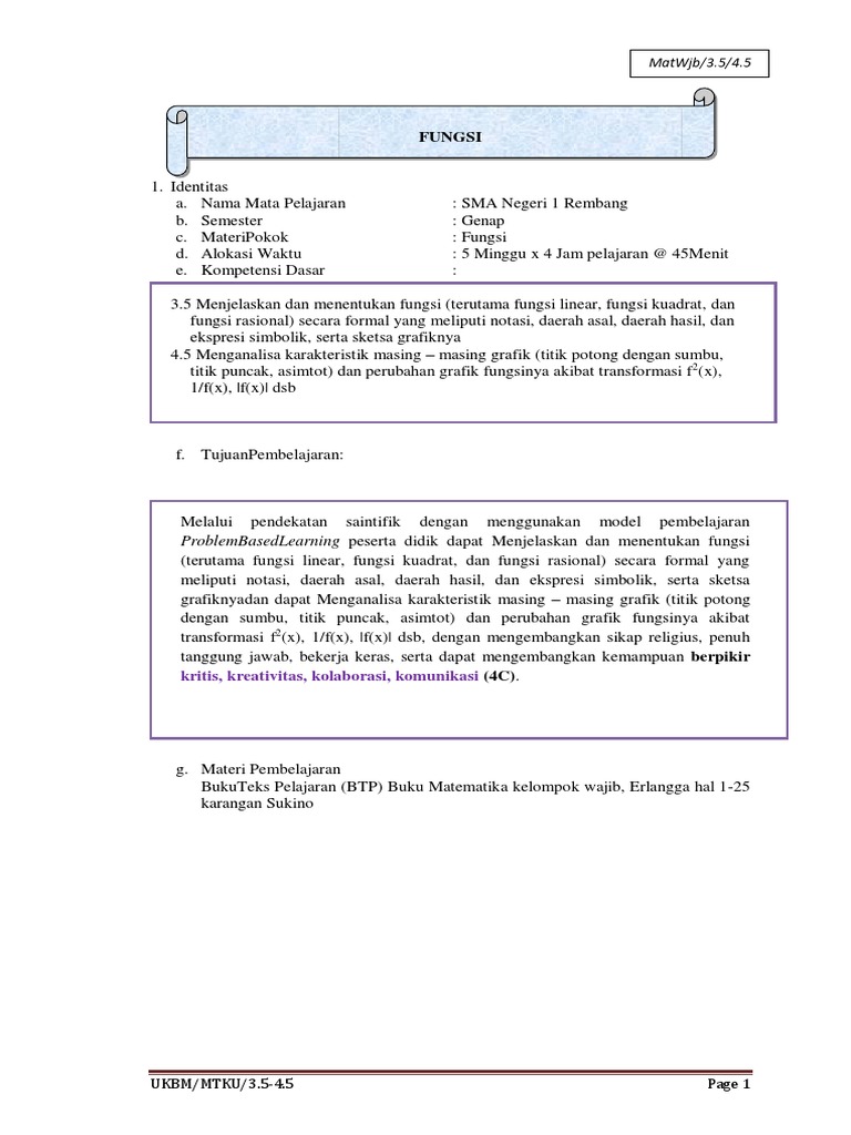 3.5 Ukbm Fungsi | PDF